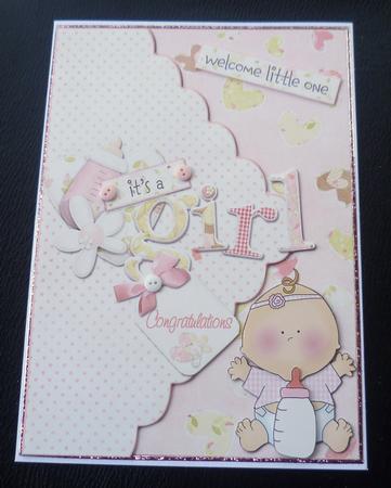 It's a Girl - New Baby Envelope Card - CUP205110_614 | Craftsuprint