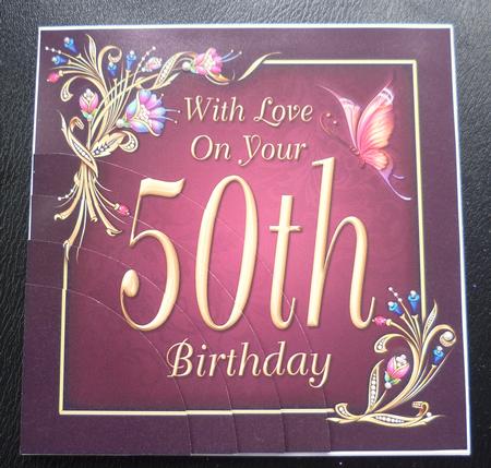 Butterfly & Jewels - 50th Birthday Card - CUP225386_614 | Craftsuprint