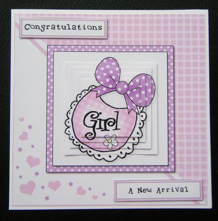 New Baby Girl Quick Card with Pyramage - CUP71594_359 | Craftsuprint