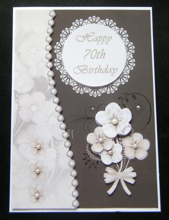 70th Birthday with Floral Border Feature - CUP109459_16 | Craftsuprint