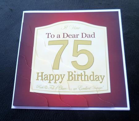 75th Birthday Dad Wine Label Wavy Corner Side Stacker - Photo by ...