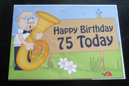 5x7 75th Birthday Bert Plays the Tuba Scallop Corner - CUP540000_359 ...