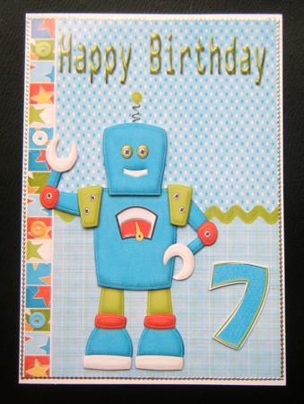 Robot Age 2,3,4,5,6 & 7 Boy's Birthday Card - CUP135938_614 | Craftsuprint
