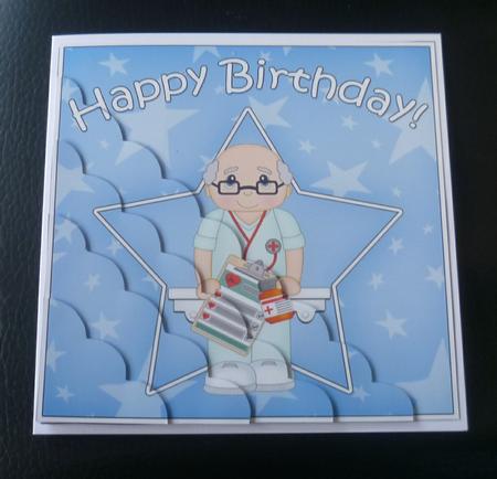 Doctor Birthday Scallop Corner Side Stacker - CUP651787_359 | Craftsuprint