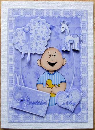 Hearts Baby Boy Card Front - CUP137071_107 | Craftsuprint