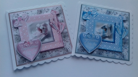 2 New Large Lovely New Baby Toppers - Card Fronts - baby Boy - baby ...