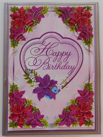Happy Birthday Floral Corner Stacker Card Front - CUP329998_719 ...