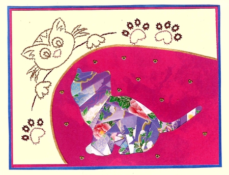 Cute Little Kitty Iris Folding Pattern - CUP91513_96 | Craftsuprint
