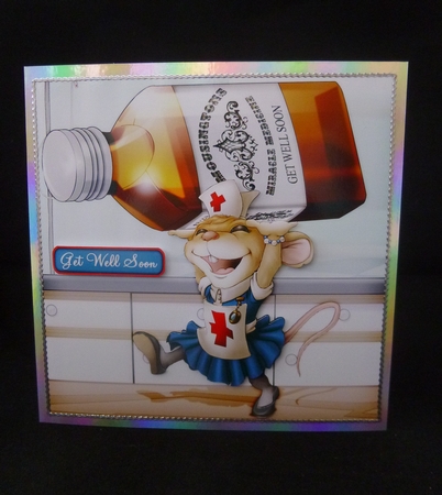 Nurse Mouse Get Well Soon 8x8 Quick Card - CUP946396_437 | Craftsuprint