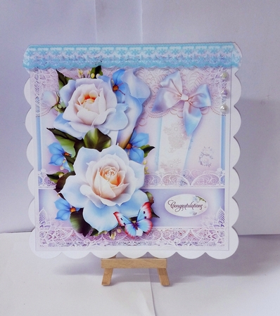 Blue Soft Roses Card Mini Kit - CUP878141_1641 | Craftsuprint
