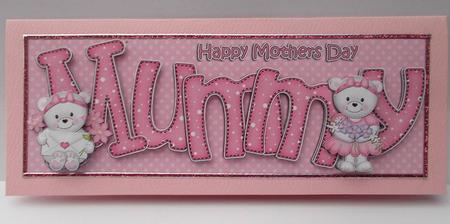 Large Dl Mothers Day Mummy Teddies Quick Card N 3D Decoupage ...