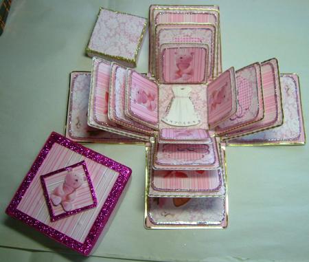 Beautiful New Baby Girl Exploding Box - CUP73105_708 | Craftsuprint