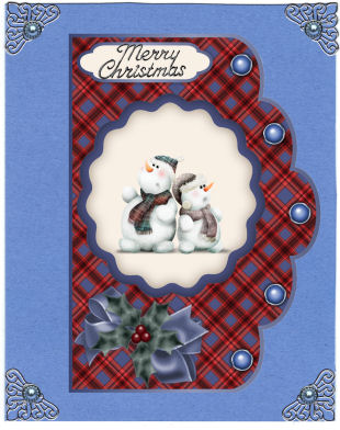 Christmas Plaids Scallop Card Bases - Blue and Red - CUP259751_168 ...