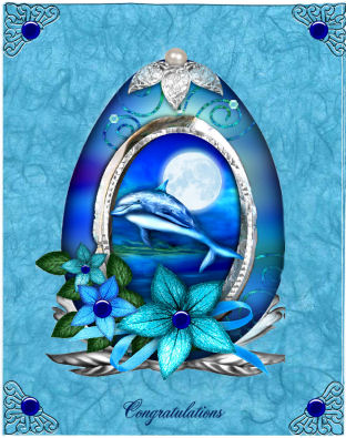 Dolphin Moon Among the Flowers Easter Egg Shaped Cut & Fold - CUP180079 ...