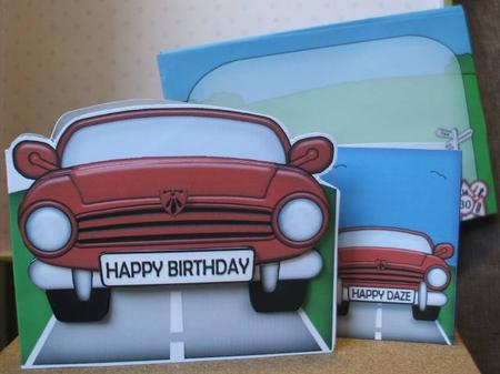 3D Sports Car Shaped Card with Decoupage - CUP332728_359 | Craftsuprint