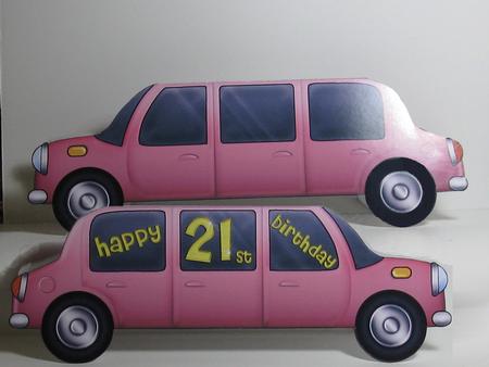 Large Dl 21st Birthday Stretch Limo Shaped Card - CUP315844_359 ...