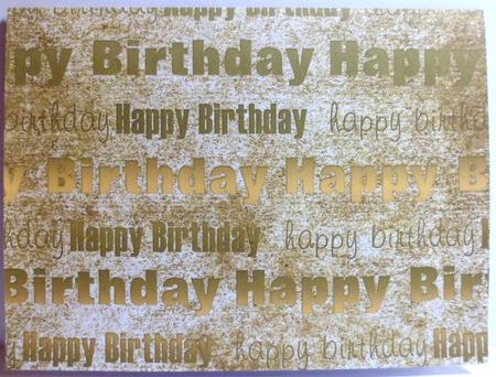 Natural Gold Happy Birthday A4 Backing Paper - CUP318099_10 | Craftsuprint