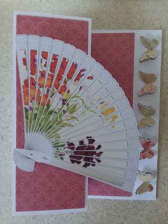 Wallflower V2 Fan Card With Butterflies - CUP701998_198 | Craftsuprint