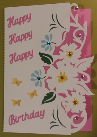 Flower Stencil Edge Card - CUP989895_40382 | Craftsuprint