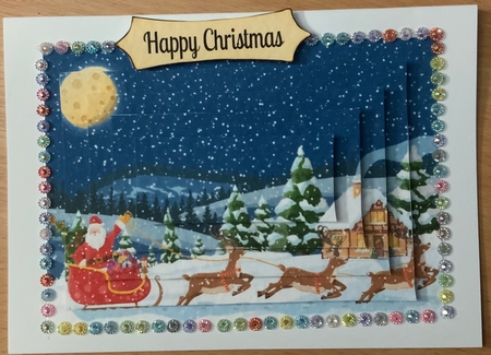 Lovely santa pyramids with red bow - CUP1008589_415 | Craftsuprint