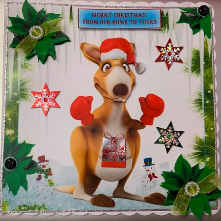 Kangaroo in red santa hat in festive frame 8x8 - CUP924138_415 ...