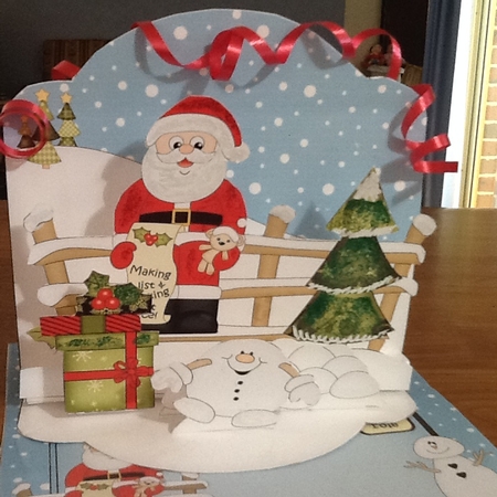 3D Christmas Pop Up Front Card Kit Santa is checking his List - Photo ...