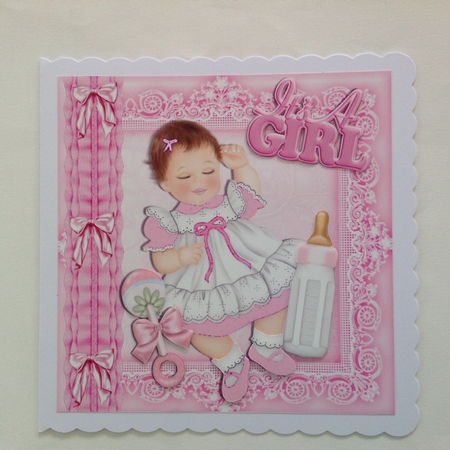 Sleeping Baby Girl with Her Bottle and Rattle 8x8 - CUP605782_415 ...