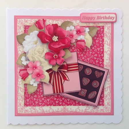 Flowers and Chocolates Decoupage Card - CUP756213_1648 | Craftsuprint