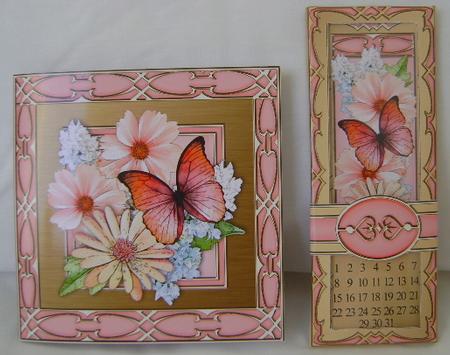 Flowers & Butterfly Bookmark Calendar Fold Card Kit - CUP448672_359 ...