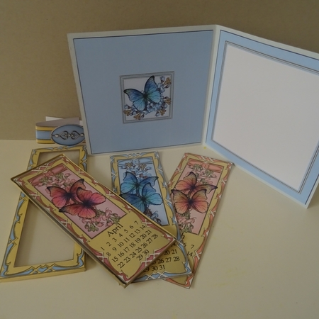 Butterfly & Flowers Bookmark Calendar Fold Card Kit - CUP448666_359 ...