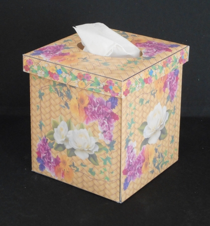 Basket & Flowers Tall Tissue Box Kleenex Cover - Photo by Joan Prince