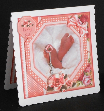 Those Tiny Feet Baby Girl Card Front Kit - CUP671575_1483 | Craftsuprint