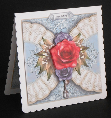 Beautiful Lace and Rose Boquet Card Front Kit - CUP773284_1483 ...