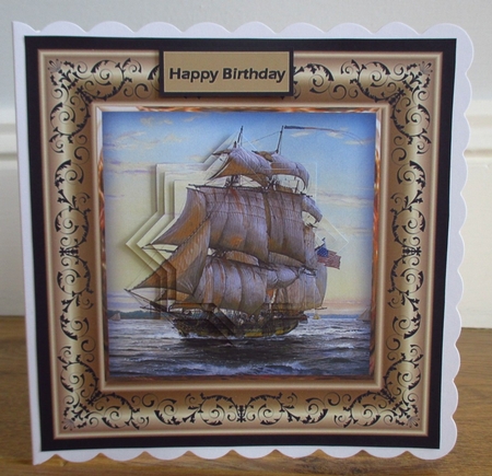 Sailing Ship 6x6 Card with Pyramid Layers - CUP665424_8 | Craftsuprint