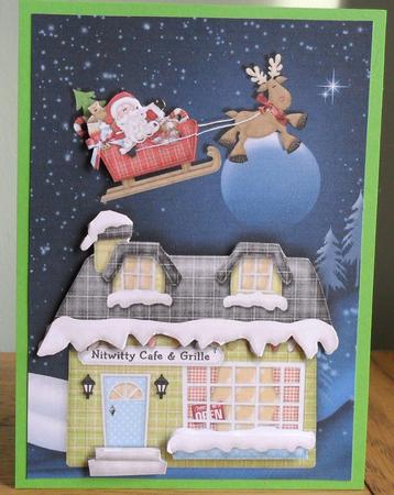 Santa's Flying by Card Front with Decoupage - CUP271863_376 | Craftsuprint