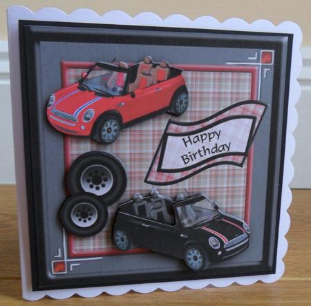 Red and Black Mini Car Square Topper - CUP410639_1416 | Craftsuprint