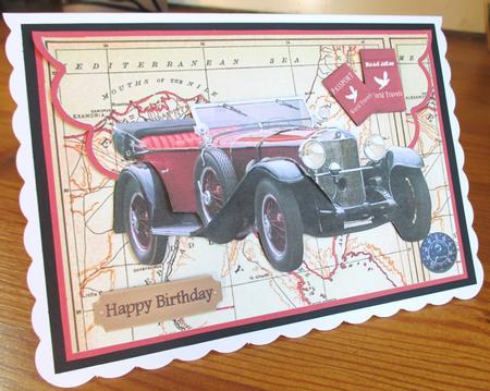 Red Vintage Car Envelope Card - CUP179445_613 | Craftsuprint