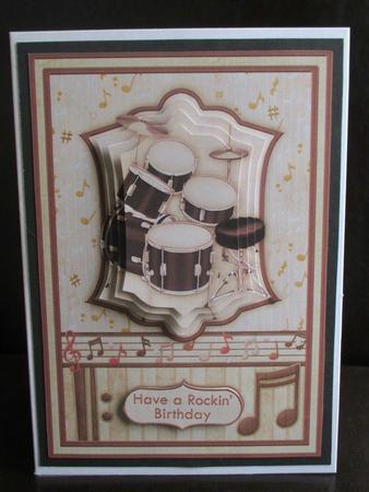 Drums in Sepia Card Front & Pyramage - CUP331646_68 | Craftsuprint