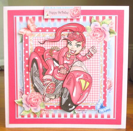 The Pink Biker Card Front Kit - CUP606310_1483 | Craftsuprint