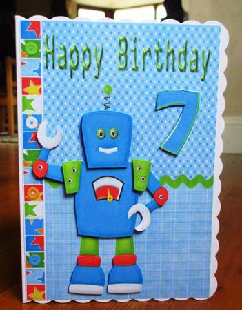 Robot Age 2,3,4,5,6 & 7 Boy's Birthday Card - CUP135938_614 | Craftsuprint