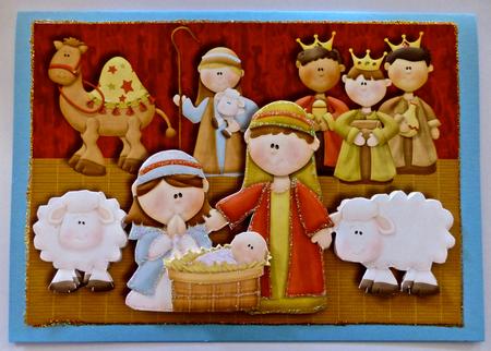 Nativity Scene Quick Card Front with Decoupage - CUP156403_376 ...