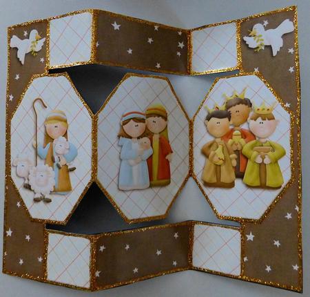 Cute Nativity Octagon Shaped Pop Up Card - CUP158468_376 | Craftsuprint