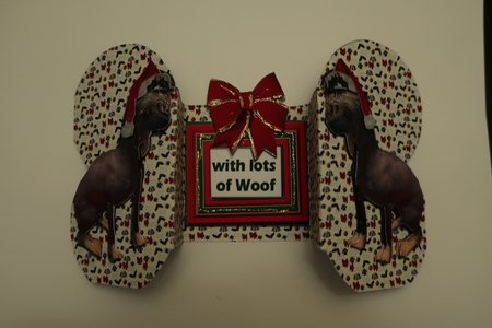 Chinese Crested Christmas Bone Shaped Card - CUP750164_15 | Craftsuprint