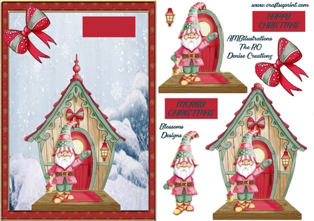 Christmas gnomes clipart watercolor, Christmas bird house clipart ...