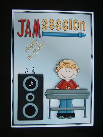 Jam Session Keyboard Boy Quick Card Front with Decoupage - CUP73187_376 ...
