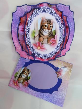 Floral Cat Popout Card Kit - CUP495546_174 | Craftsuprint
