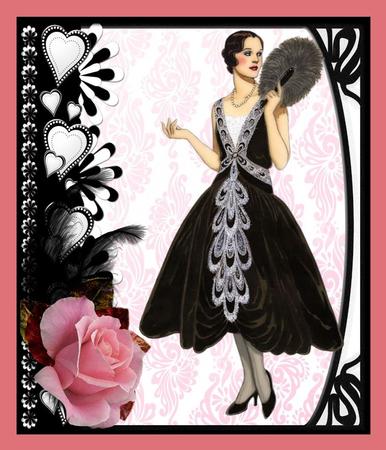 Rose Flapper Lady Topper with Decoupage - CUP563276_1865 | Craftsuprint