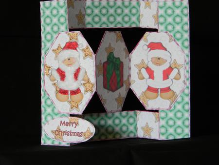 Gingerbread Santa Folded Octagon Pop Up Card - CUP137672_376 | Craftsuprint
