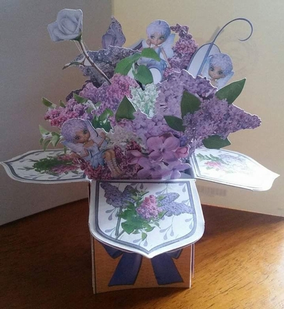 POP UP 3D BOX CARD KIT - OH MY! LILACS, ROSES, LILY OF THE VALLEY ...