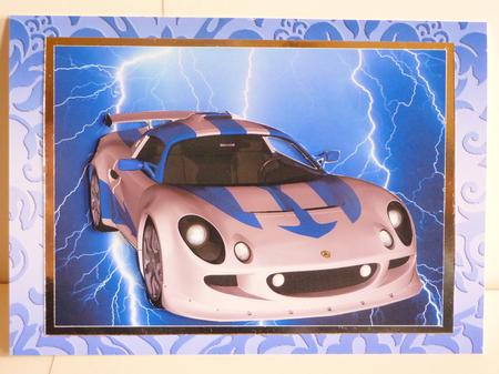Silver/blue Racing Car on Blue Lightning - CUP146222_415 | Craftsuprint